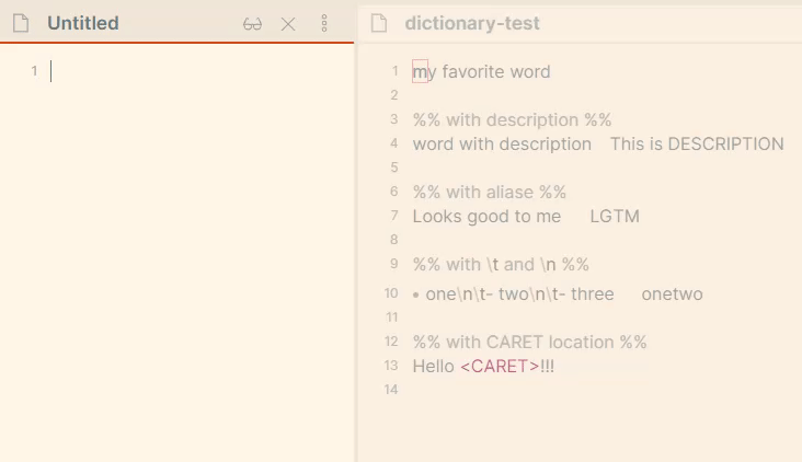 Custom Dictionary Complement Various Complements